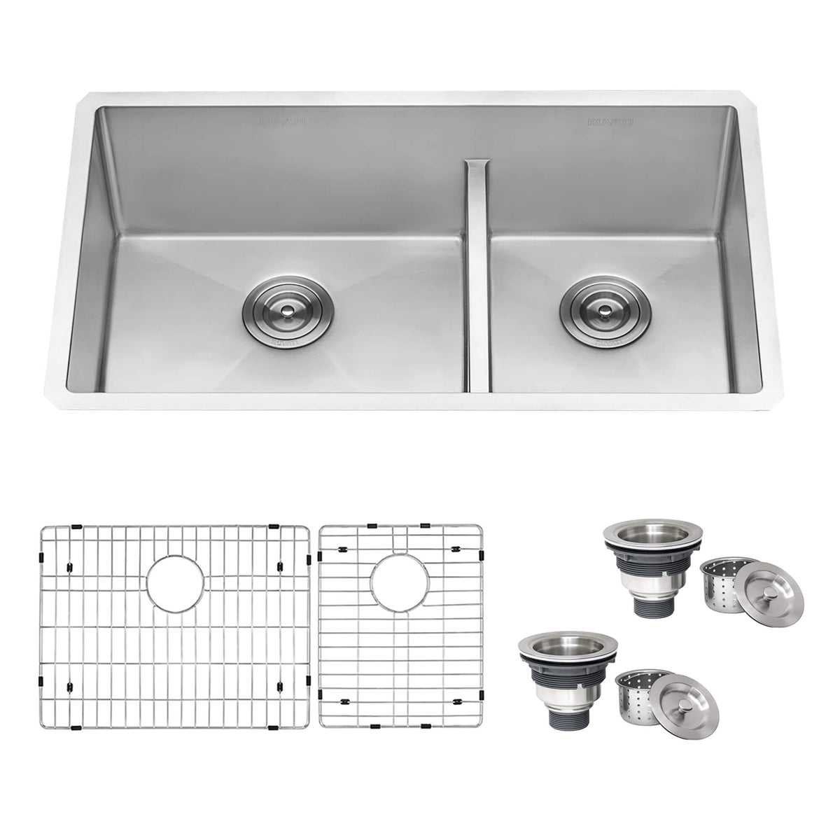 Extra Large Double Bowl Kitchen Sink with Low Divider — DirectSinks