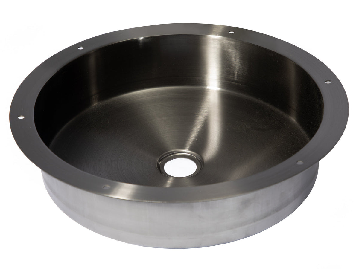 Round Stainless Steel Undermount Bathroom Sink in Black — DirectSinks