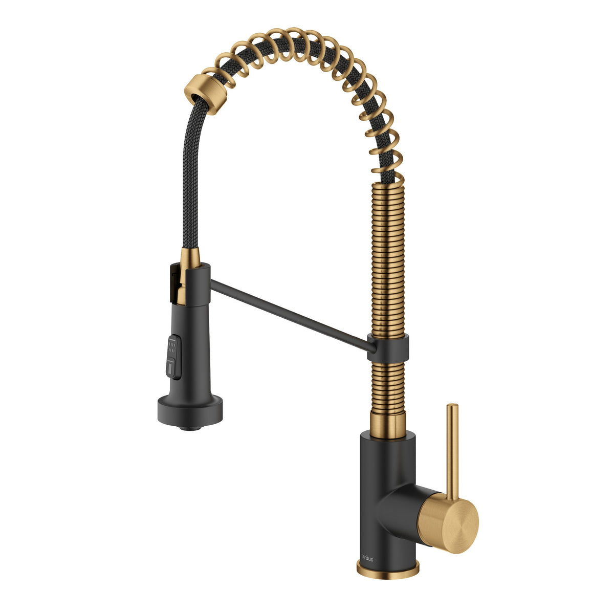 KRAUS KPF-1610 Brushed Brass & Matte Black Kitchen Faucet — DirectSinks