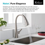 KRAUS Nolen Single Handle Pull Down Kitchen Faucet with Dual Function ...
