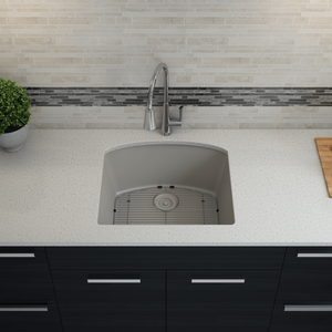 D-Shaped Quartz Composite Kitchen Sink | LP-2321D — DirectSinks